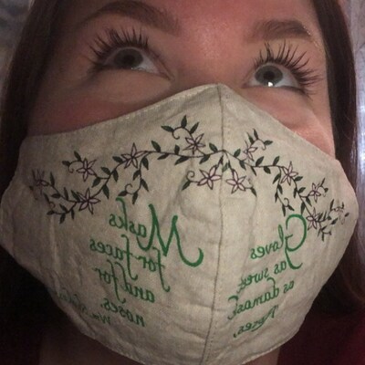 Literary Face Mask Shakespeare Floral 100% Premium Cotton With Filter ...