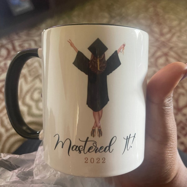 Custom Master's Degree Graduation Mug for Her With Name, Mastered It ...