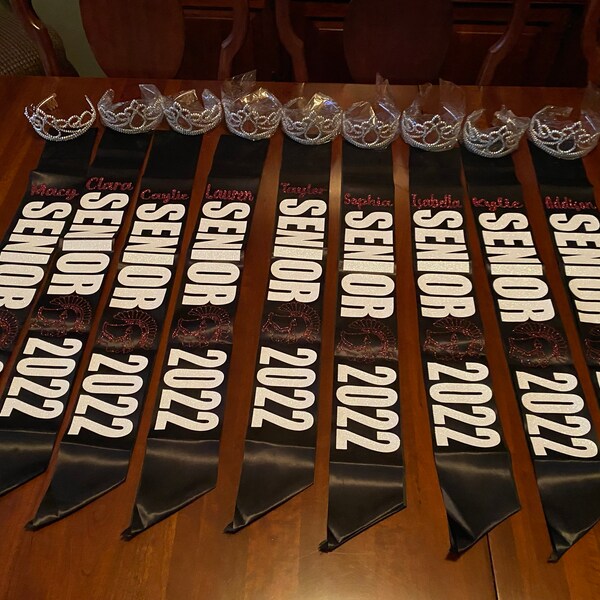 Senior Sashes - Cheer Sashes. Customized Sash for Any Occasion. Glitter ...