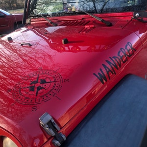 Vinyl Distressed Style Compass Hood Decal Window Decal Fits Jeep ...