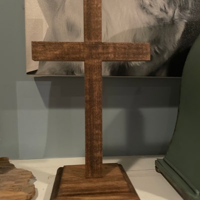 8.5 Stand up Cross, Cross With Base, Handmade Stand up Cross, Stand up ...
