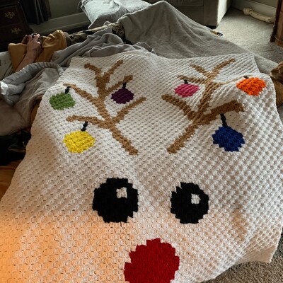 INSTANT DOWNLOAD Reindeer C2c Crochet Graph Crochet Pattern Reindeer ...