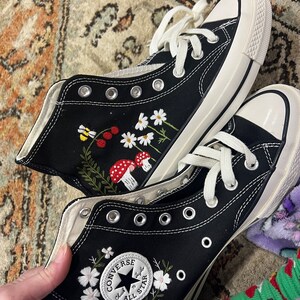 Converse Halloween Custom, Embroidered Ghost Mushroom Converse ...