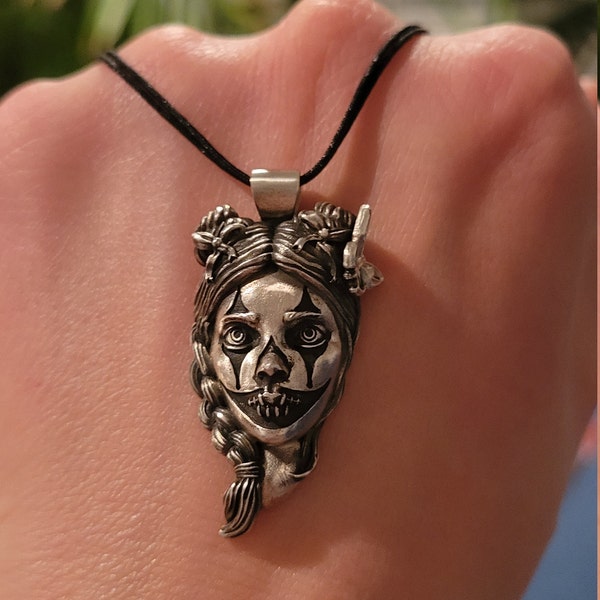 Spooky Pendant, Sterling Silver Necklace, Horror Jewelry, Sugar Skull ...
