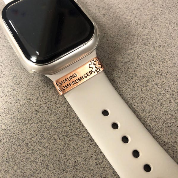 Smart Watch Charm | Medical Alert Slide for Watch Band, Personalized ID ...