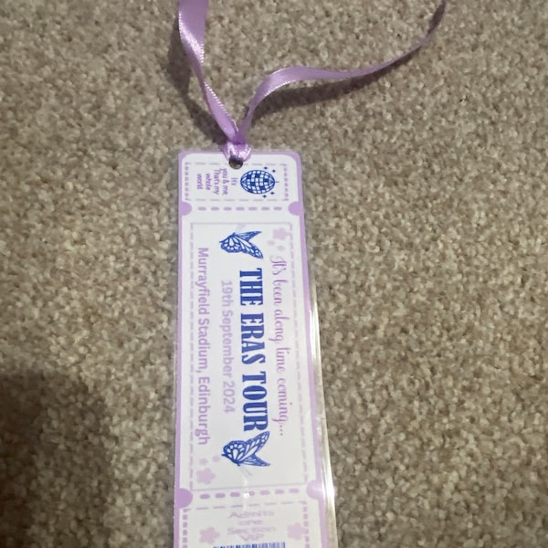 Era Tour Concert Ticket Design Bookmark - Etsy UK