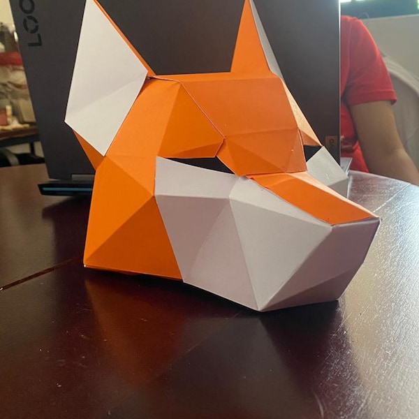 Low Poly Fox Mask 3D Papercraft Template (PDF, SVG, DXF) - Etsy