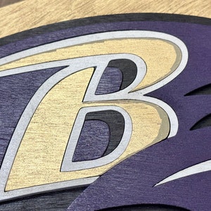 Baltimore Raven's, Wood Sign 3D, Football Sign, Ravens NFL, Mancave ...