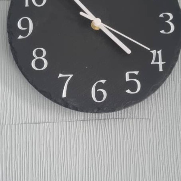 Modern Round Slate Clock - Etsy