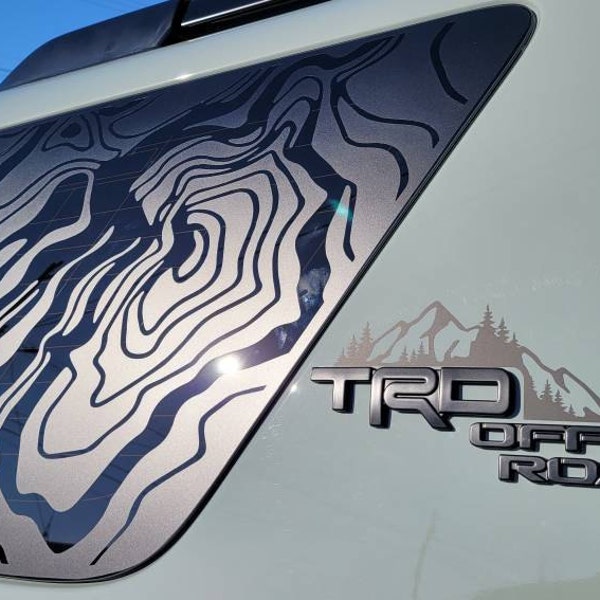 Fits 2010-2024 Toyota 4RUNNER Rear Side Window Topographic Map Decal ...