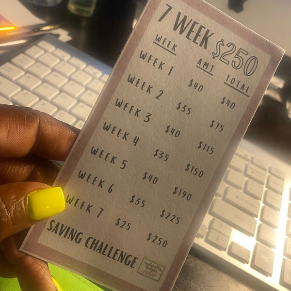 250 Dollar Saving Challenge - Etsy