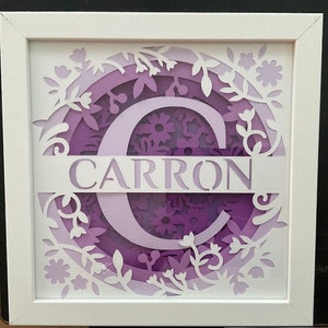 3D Flower Split Monogram A-Z Shadow Box, Alphabet Family Name SVG ...