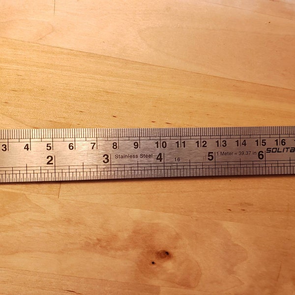 6" Pocket Ruler Decimal Conversion Chart Depth Gauge Stainless Steel ...