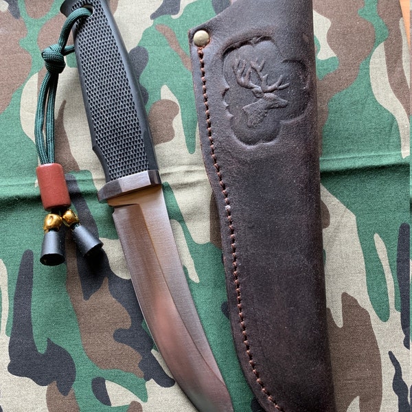 Knife Sheath Knife Holster With Picture of Deer Black Genuine Handmade ...
