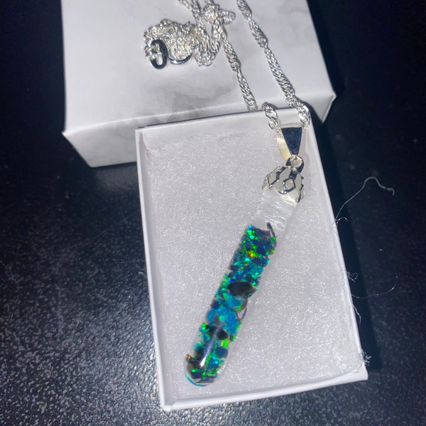 Ethiopian Floating Opal Pendant Sterling Silver Necklace - Etsy