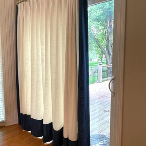 Off White Velvet Curtain Panels With Trim Beautiful Custom - Etsy