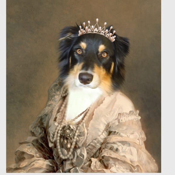 Custom Pet Portrait, Royal Pet Portrait, Custom Queen Regal Pet ...
