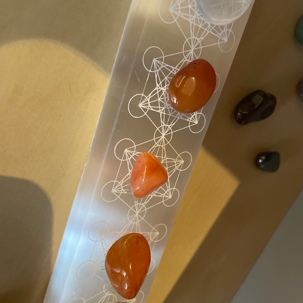 Grooved Pure Selenite Metatron’s Cube Crystal Grooved Charging Plate ...