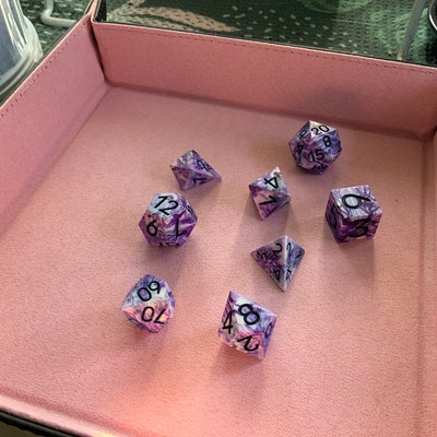 Handmade Dice, Made to Order Dice, Jesmonite Dice Set, dark Disco , RPG ...