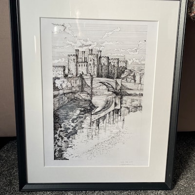 Original Victoria Tower Guernsey Channel Islands Freehand Drawing ...
