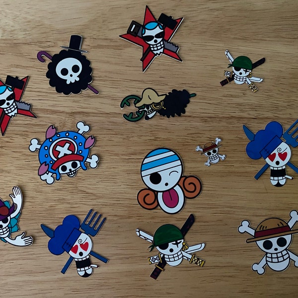 Straw Hat Luffy Crew Stickers One Piece - Etsy