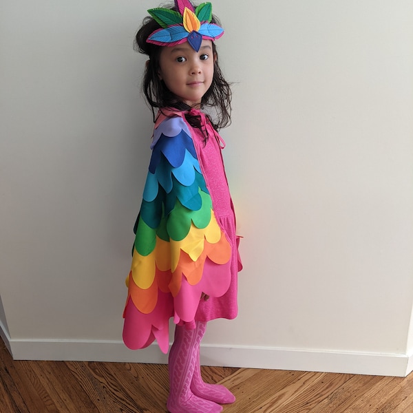 Bird Cape Girls Rainbow Bird Costume for Kids With Bird Wings and Mask ...