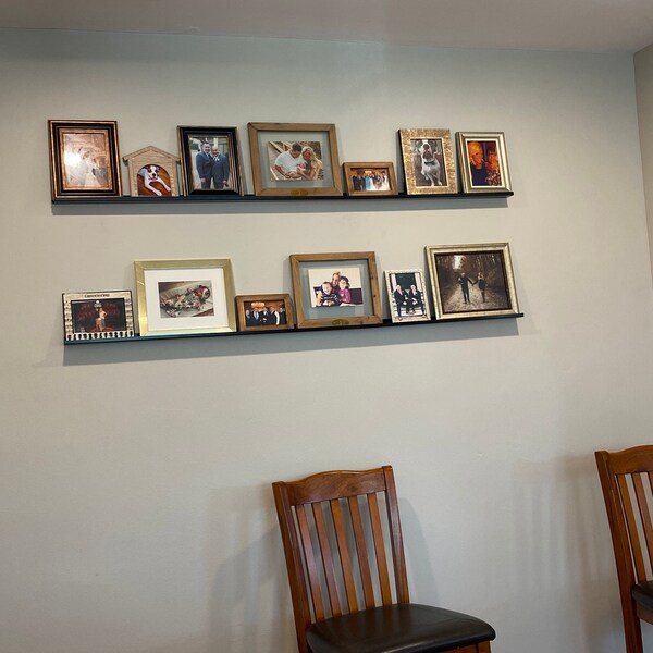 Black 2" Deep Ultraledge(r) Picture Ledge / Wall Art Display / Floating ...