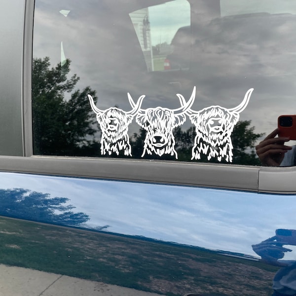Highland Cows Cute Western Vinyl Decal, Car Truck Automotive Sticker - Etsy