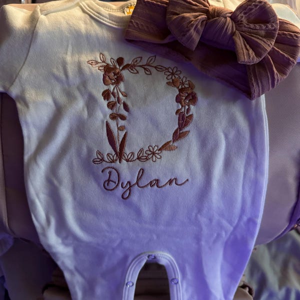 Personalized Baby Romper, Embroidery Baby Girl Coming Home Outfit ...