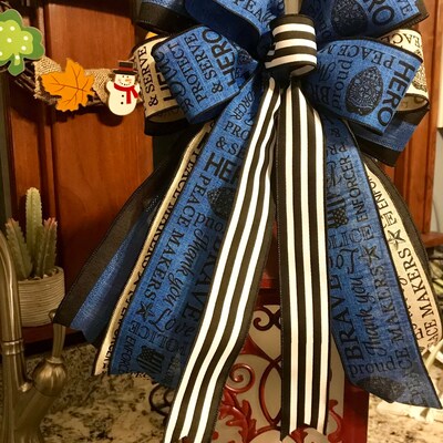 Thin Blue Line Police Bow for Lantern, Police Support Bow, Police Bow ...