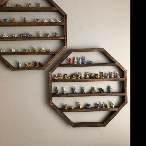 Octagon Wooden Essential Oil Shelf - Crystal Shelf - Oddities Floating ...