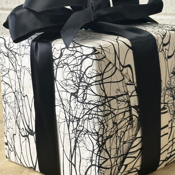 Tree Root Pattern Lotka Wrapping Paper Holiday Gift Wrap 3 Sheets Black ...