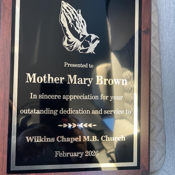 Personalized Church Award - Engraved Custom Religious Plaque - Etsy