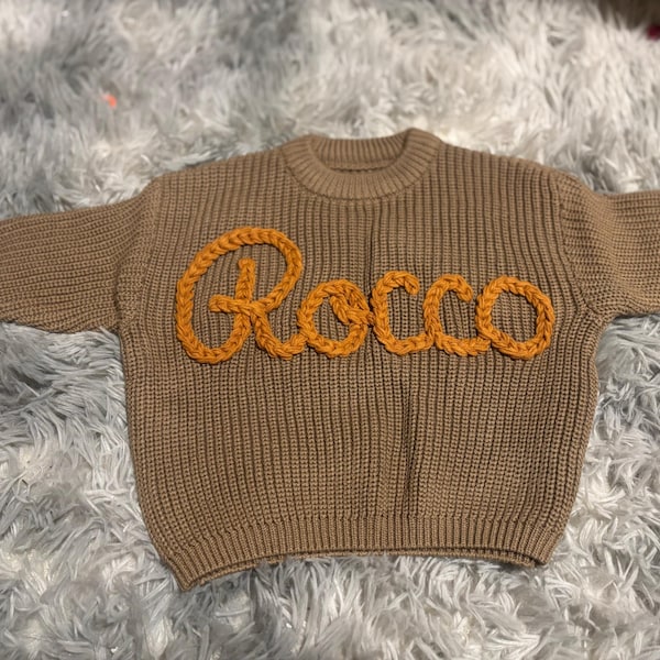 Custom Baby Name Sweater,personalized Knit Baby Sweater With Name,hand ...