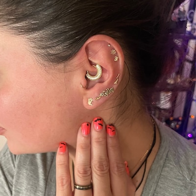 Gold Snake Nose Piercing Solid Gold Snake Nose Pin in 14K - Etsy