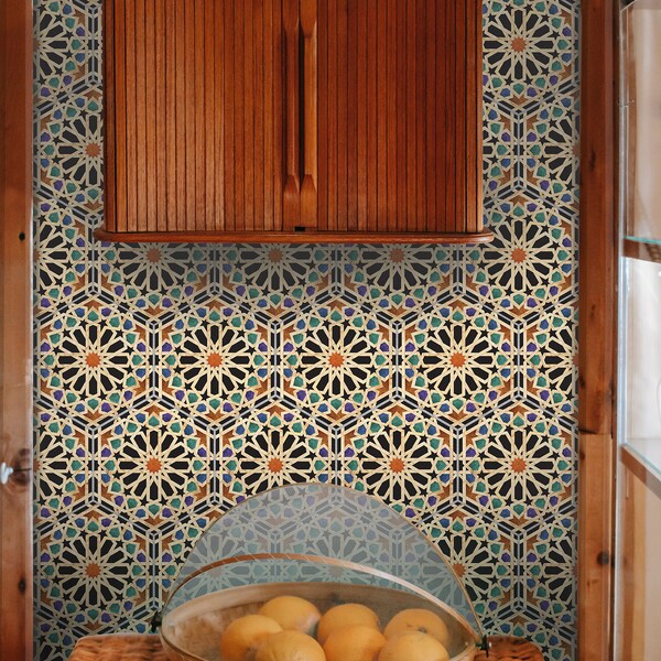 Qarawiyyin Mosque Hexagon Tile Stickers: Peel and Stick Vinyl Decals ...