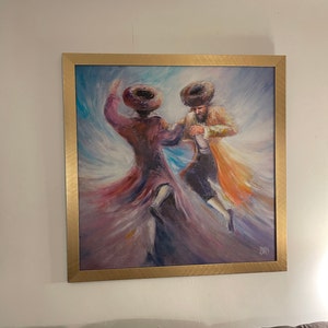 CHASSIDIC DANCE Judaica Contemporary Art PRINT on Canvas 95X95CM (37.5X ...