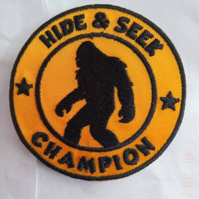 Sasquatch Hide & Seek Champion Applique Patch, Embroidered Bigfoot Patch, Urban Legend Patch - Etsy