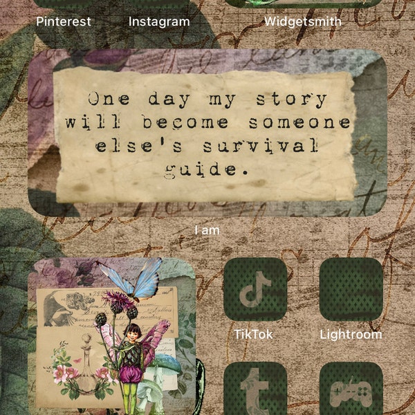 Ios Fairycore Aesthetic iPhone Pack, 1,136 App Icons, 10 Widget Quotes ...