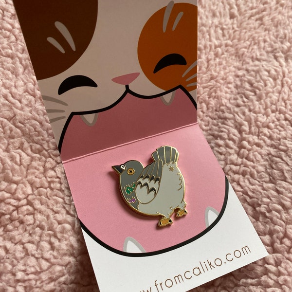Pigeon Butt Hard Enamel Pin: Gold Accents - Etsy
