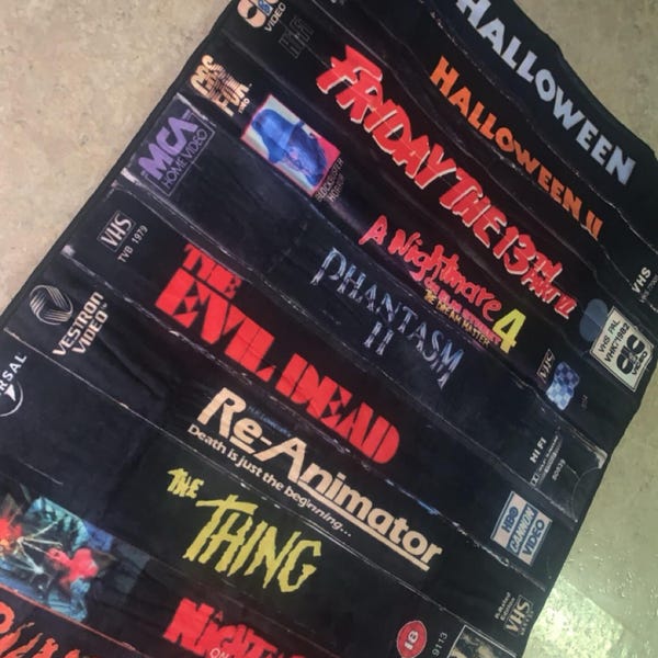 Retro Movies, VHS Films, Horror, Modern Rug, Colorful Rug, Art Rug ...