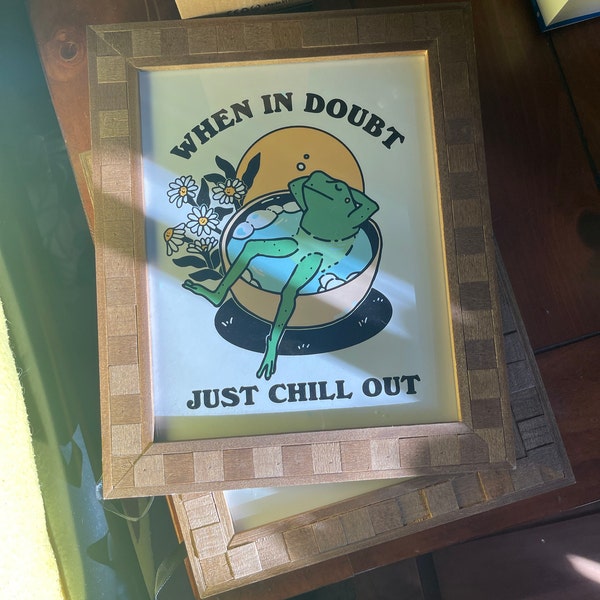 Retro Frog Wall Print, Carefree Frog, Positive Digital Download, Retro ...