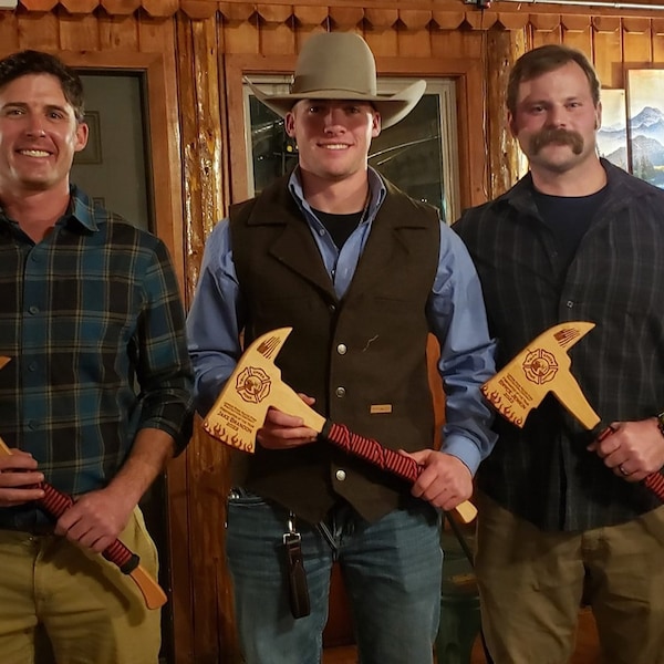 Throwing Axe Hatchet Award - Custom Laser Engraved Made of Cherry Wood ...