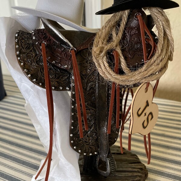 Saddle Cake Topper-grooms Cake Topper-horse Saddle-rustic-birthday Cake ...