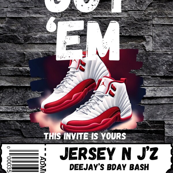 Nike Inspired Invitation Template - Etsy