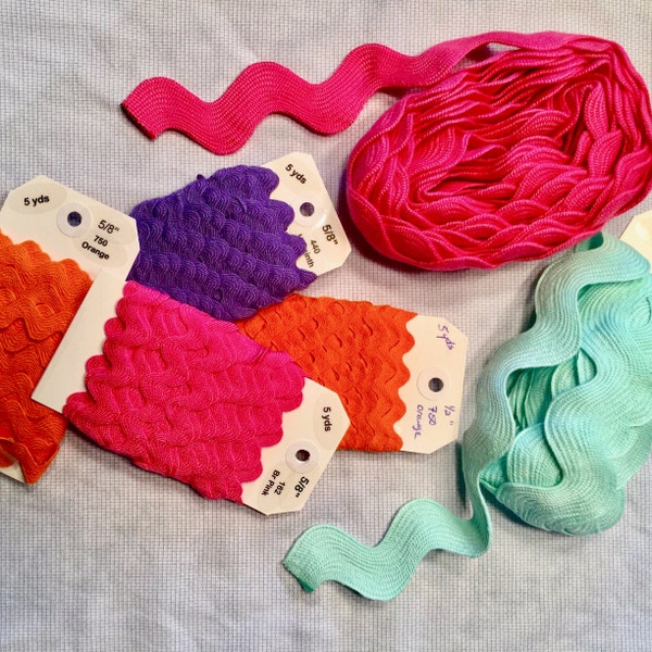 1/2" Rick Rack, 5 Yard Package, Ric Rac Trim Any Color, for Baby ...
