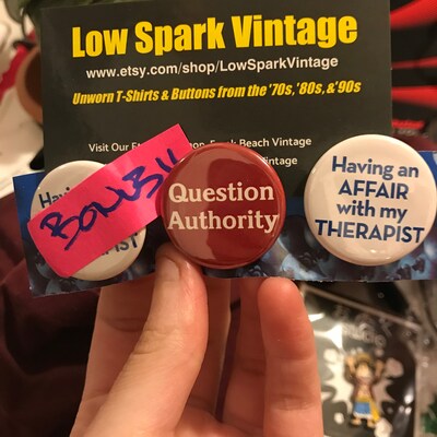Unworn Retro 80s question Authority BUTTON, in Like New Condtion - Etsy