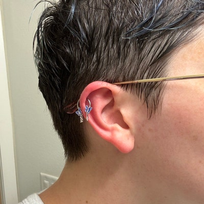 16G 14K Solid Gold Heart Shaped Daith Earrings/cartilage Earrings/daith ...