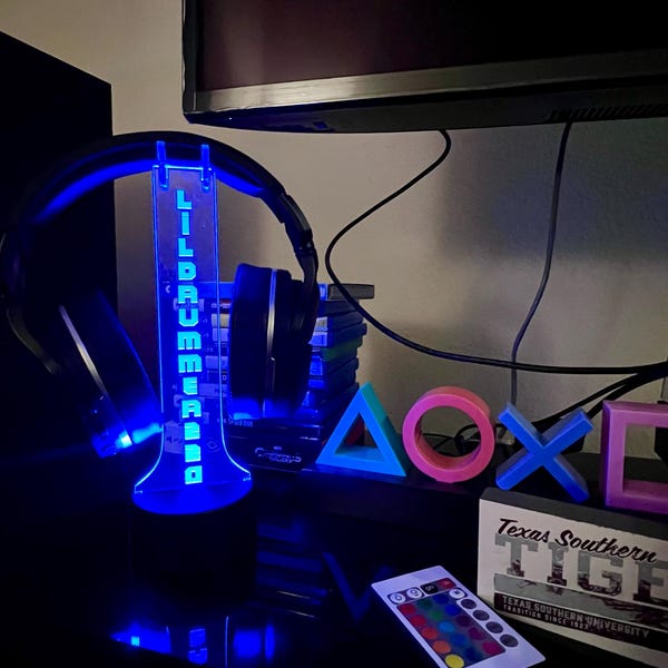 Personalized Led Headphone Stand, Streamer Headset Holder Stand ...