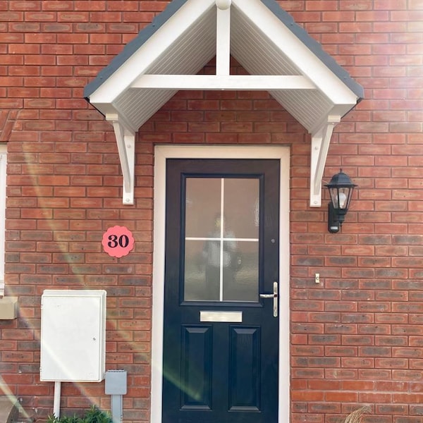 Raspberry Scallop House Number Sign - Customise Number Colour - Etsy